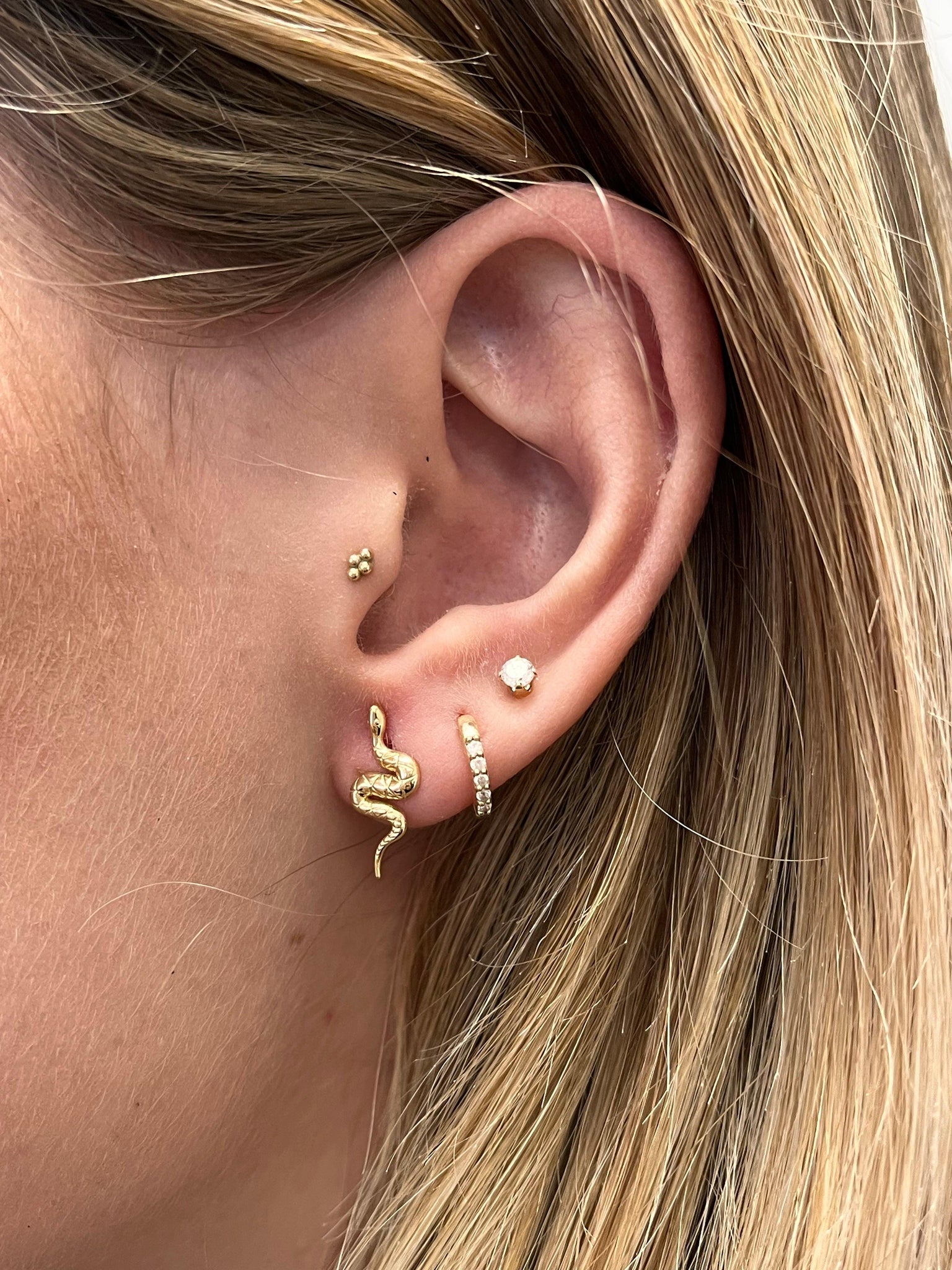 Snake Studs - Gold Jewelry | Nashelle